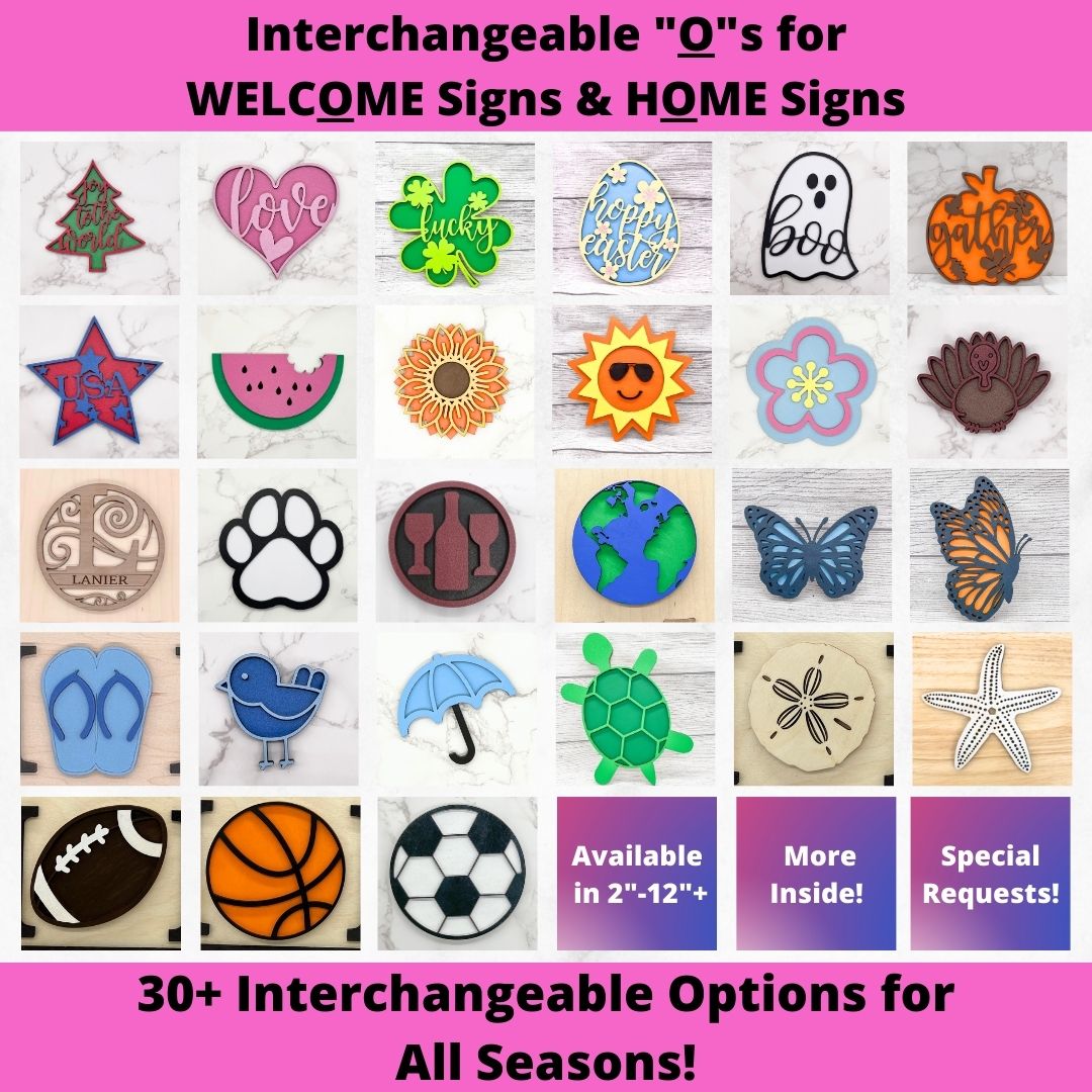 Painted Interchangeable "O" Pieces / 4” / 6” / 8” /10” --- "O" s for W ...