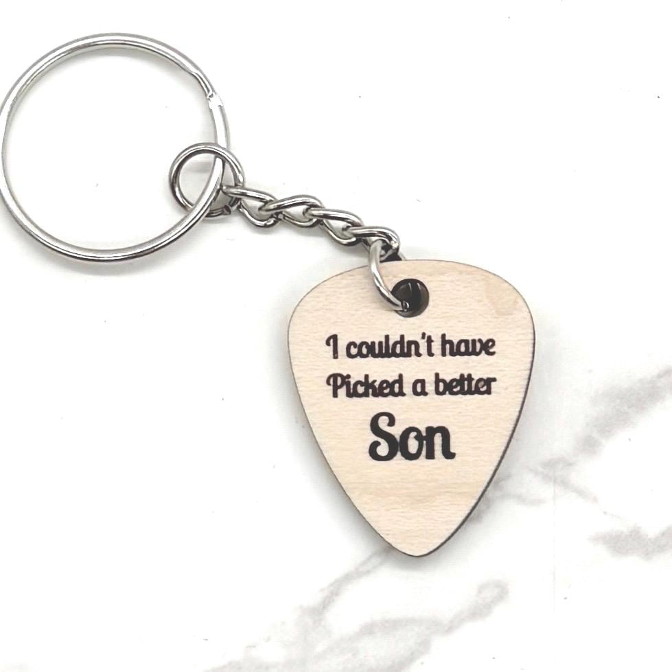 Personalized Guitar Pick Keychain – The Knotty Walnut