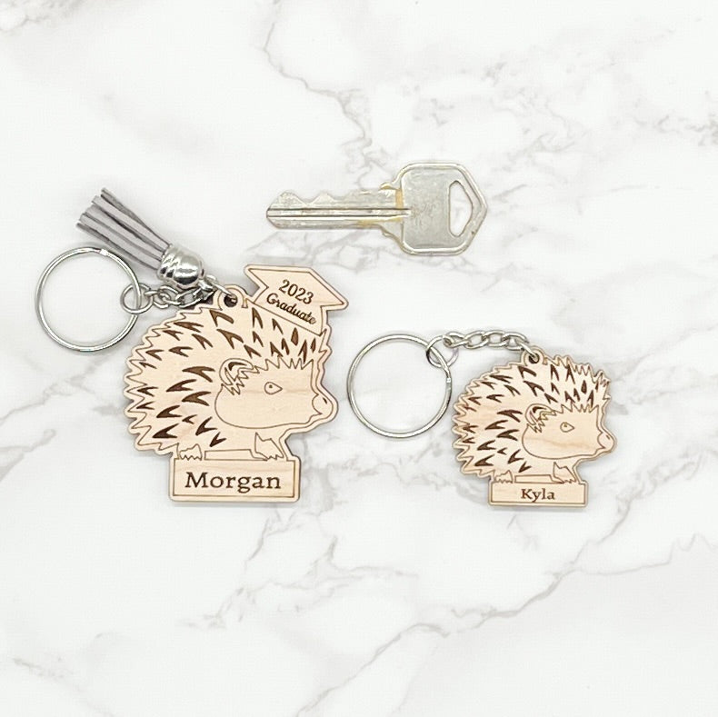 Personalized Hedgehog Keychains / Bag tags – The Knotty Walnut
